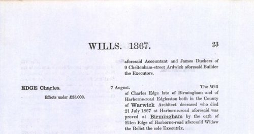 Charles Edge - Jewellery Quarter Cemeteries Project